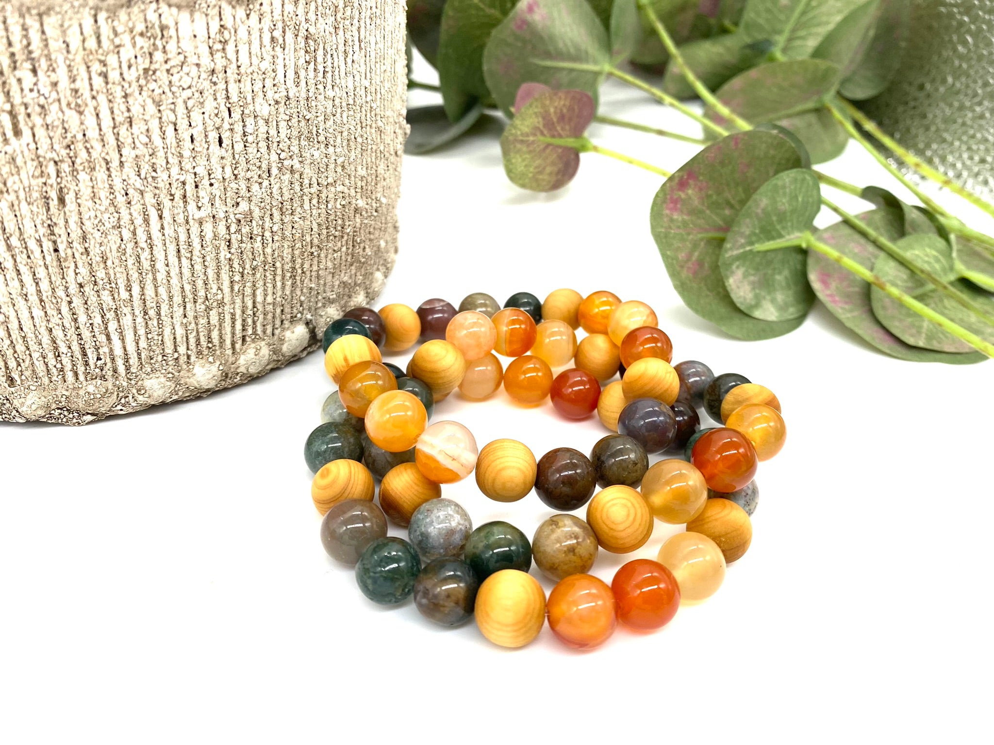 Carnelian and Indian Agate Diffuser Bracelet